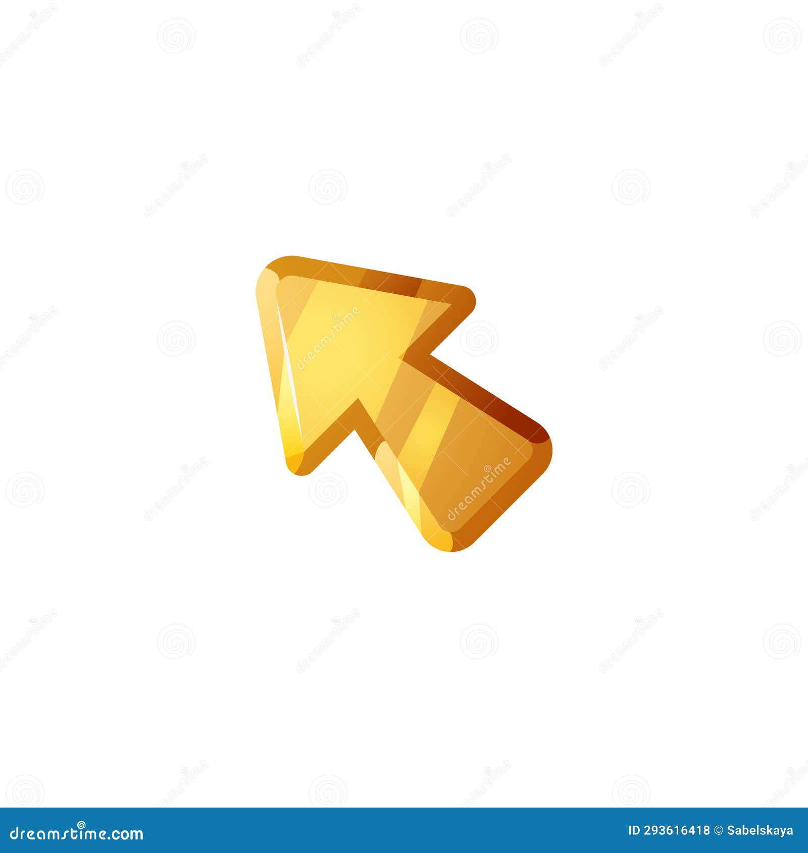 Arrow Pointing Button for Game or Web, Realistic Vector Illustration ...