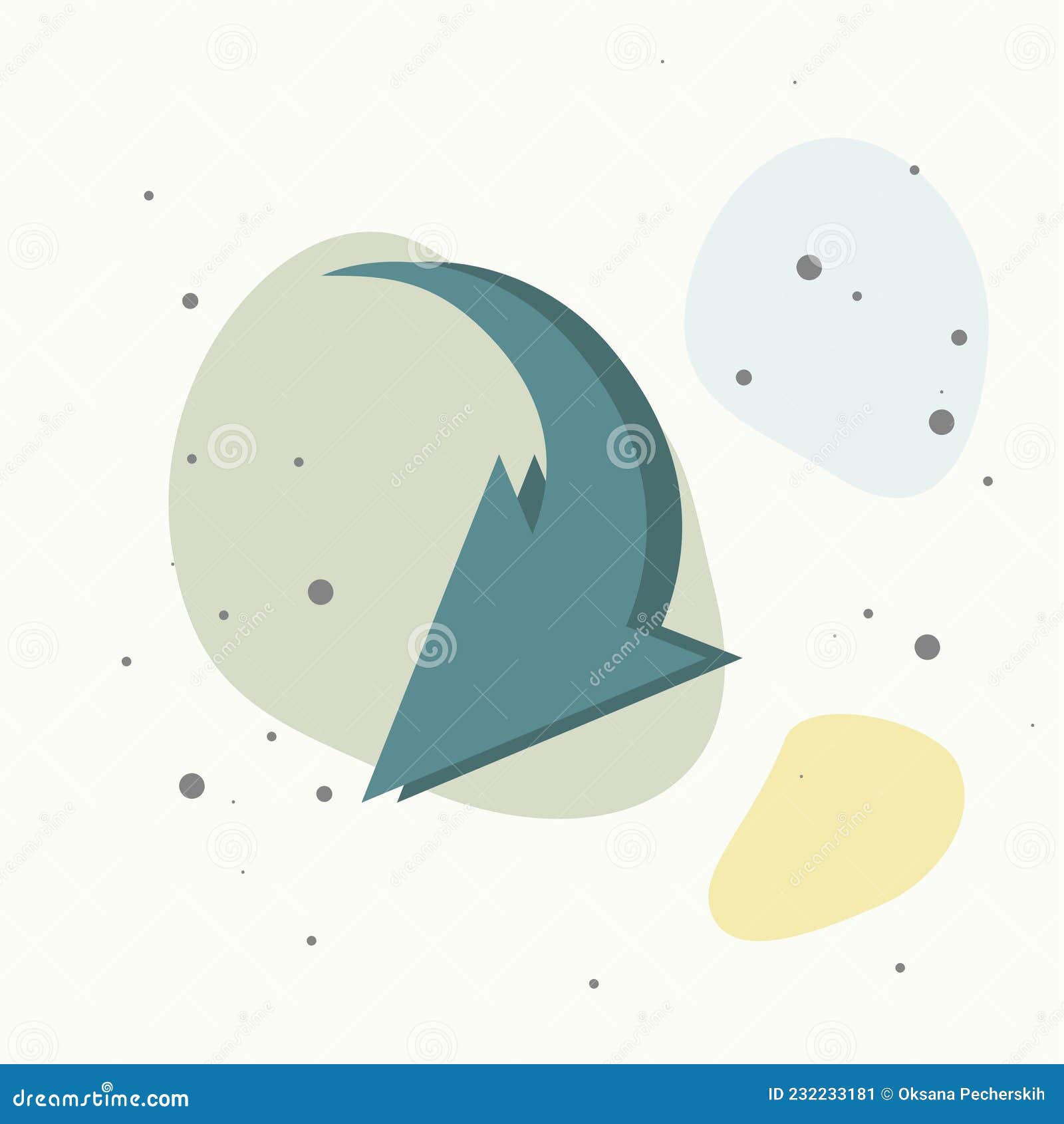 Arrow Pointing Down. Arrow Vector Icon on Multicolored Background Stock ...