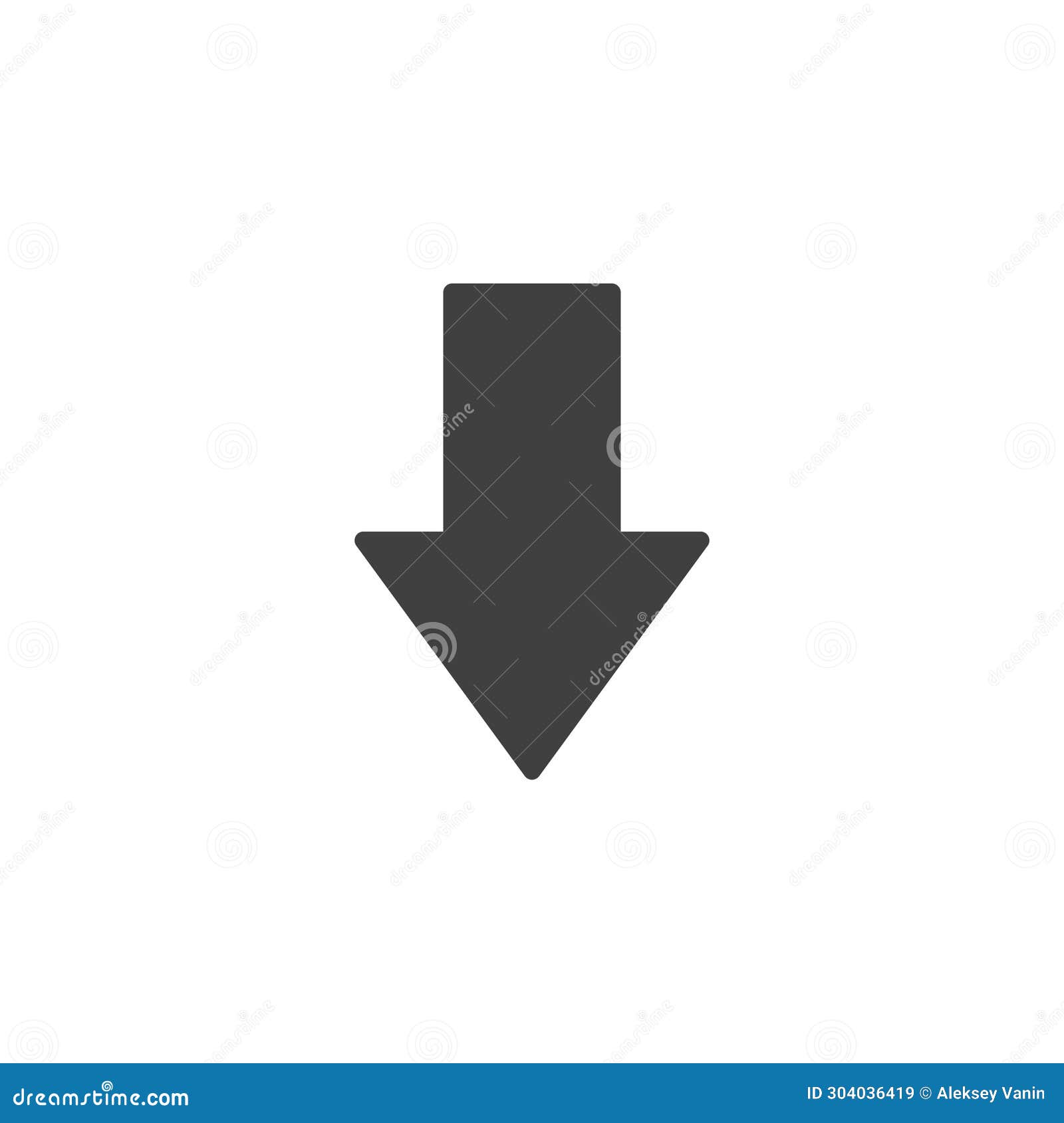Arrow Pointing Downwards Vector Icon Stock Vector - Illustration of ...