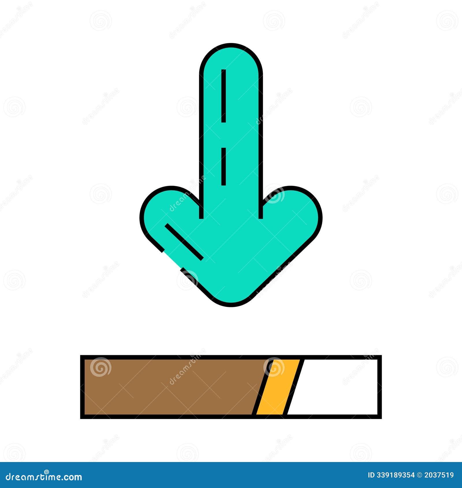 Arrow Pointing Loading Process Icon Color Illustration Stock Vector - Illustration of website ...