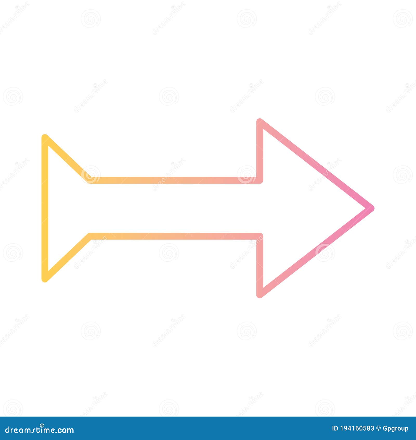 Arrow Pointing Right Gradient Style Icon Vector Design Stock Vector ...