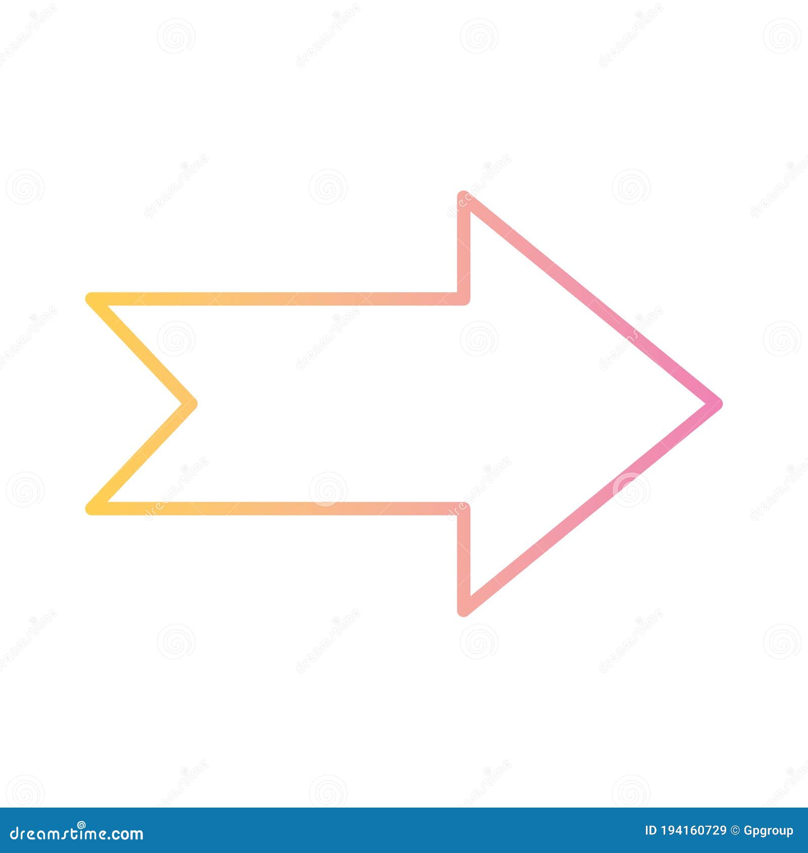 Arrow Pointing Right Gradient Style Icon Vector Design Stock Vector ...