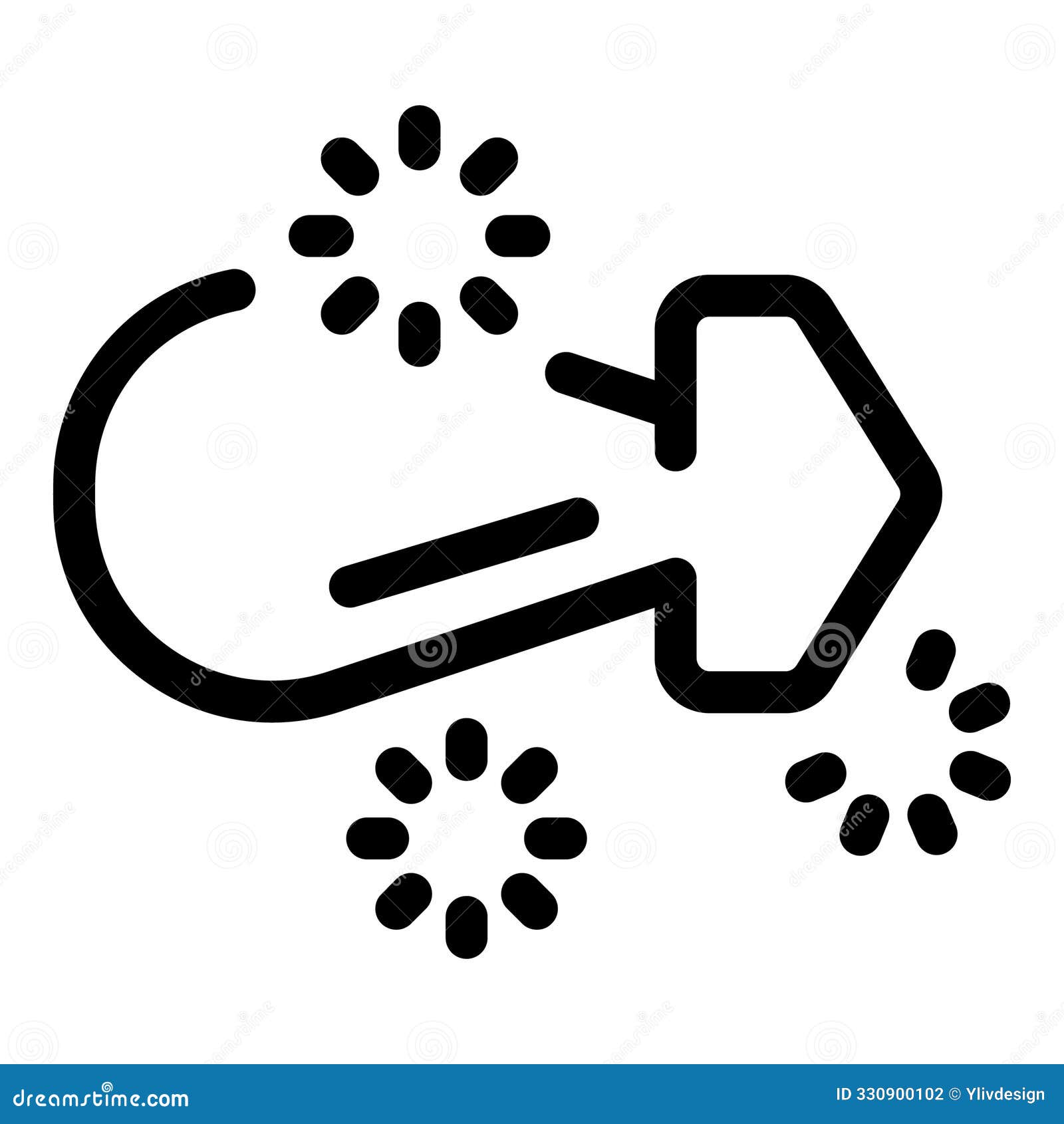 Arrow Pointing Right with Loading Circles Representing Fast Forwarding ...