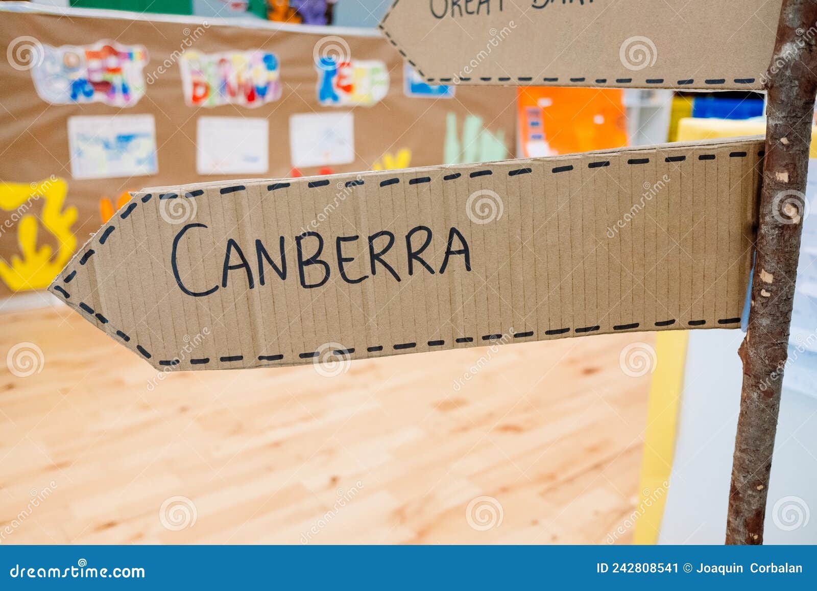 Arrow Pointing To the City of Canberra, Australia Stock Image - Image ...