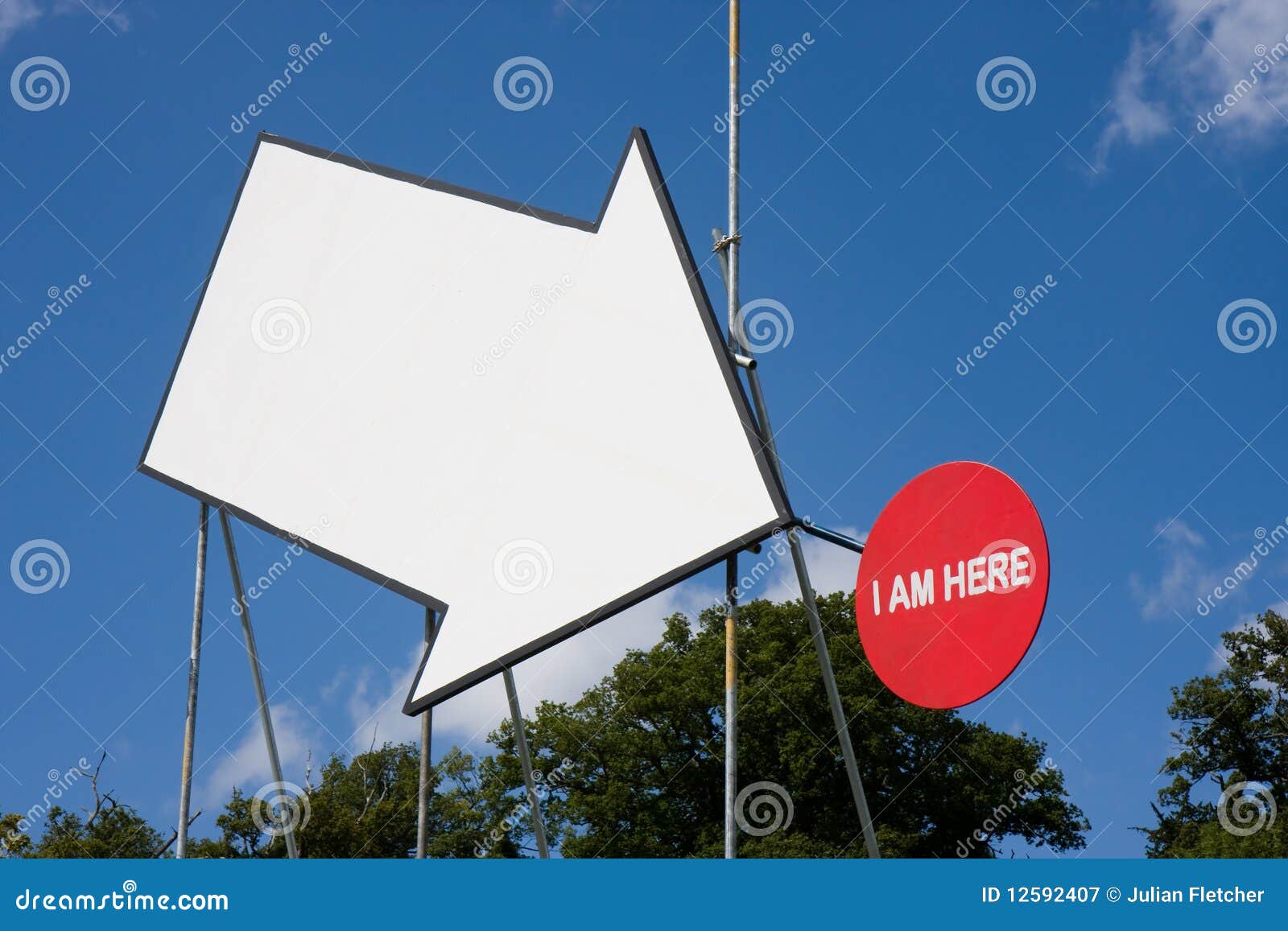 Arrow pointing to sign stock image. Image of guidance - 12592407