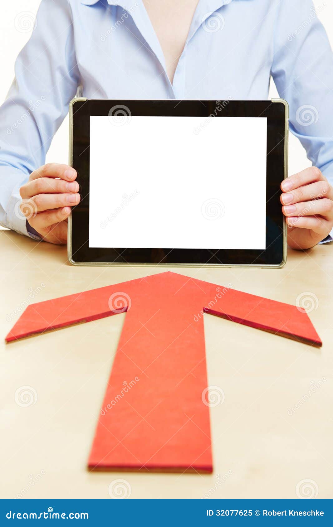 Arrow Pointing To Tablet Computer Stock Image - Image of space, copy ...