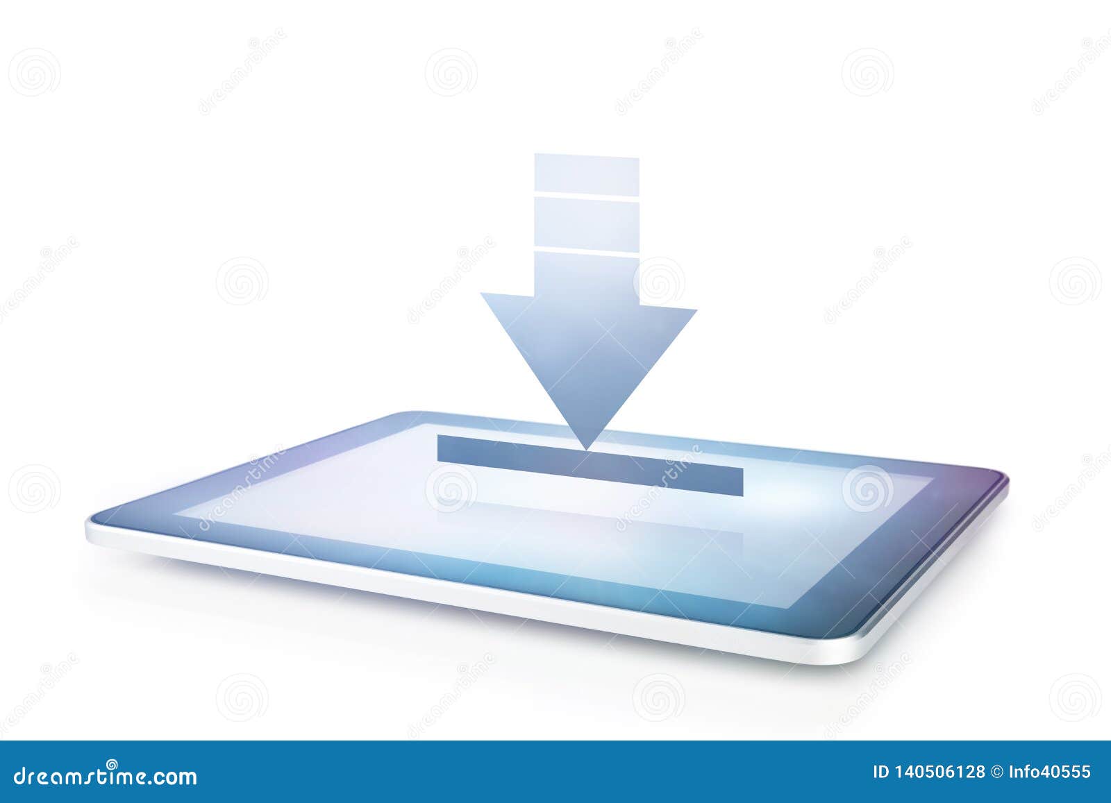 Arrow Pointing Towards Tablet Concept Stock Illustration - Illustration ...