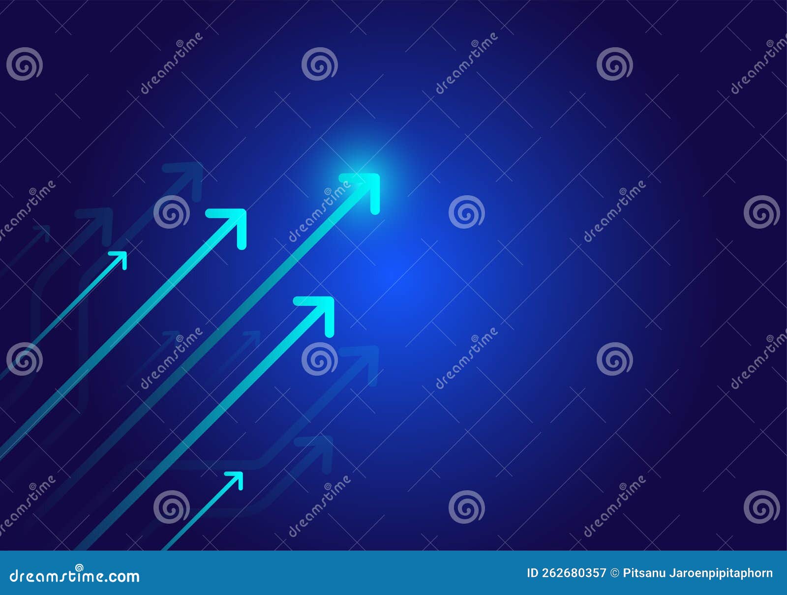 Arrow Pointing Up on Dark Blue Background Digital Business Growth ...
