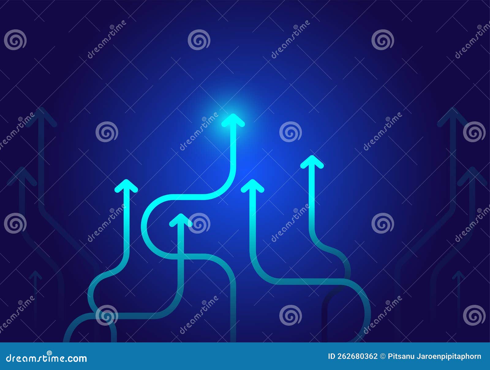 Arrow Pointing Up on Dark Blue Background Digital Business Growth ...
