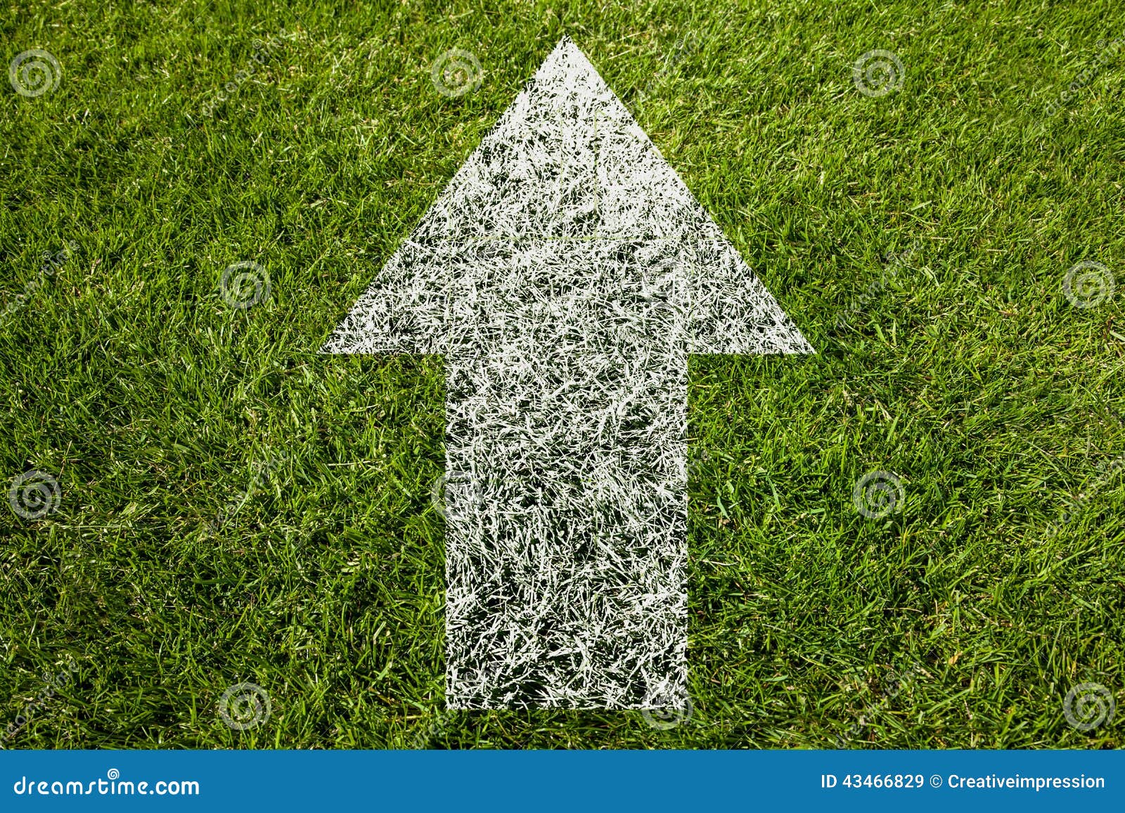 Arrow Pointing Up Symbol on Grass Stock Image - Image of text, white ...