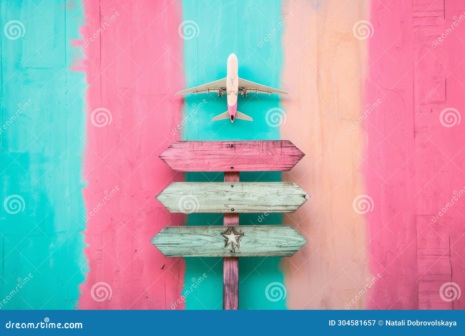 An Arrow on a Post Pointing To Different Destinations Stock Image ...