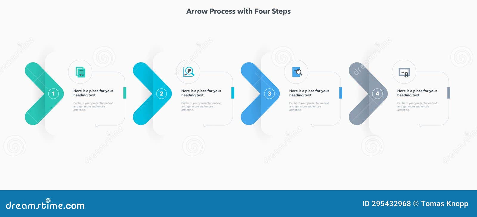 Arrow Process Flow Diagram with Four Colorful Stages Stock Illustration ...