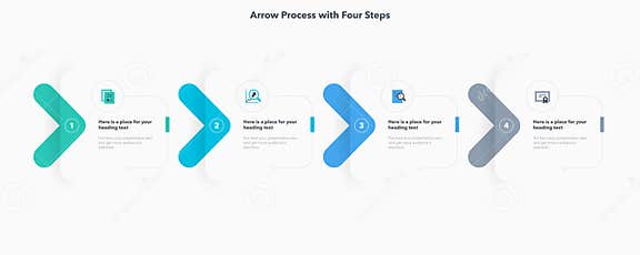 Arrow Process Flow Diagram with Four Colorful Stages Stock Illustration ...