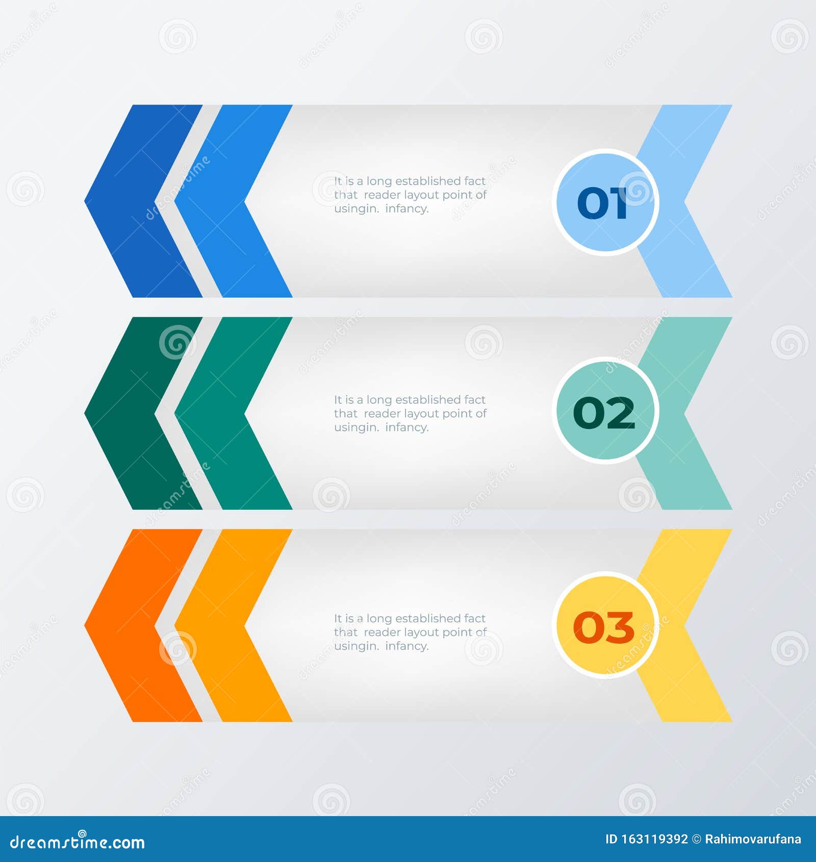 Arrow Process Three Infographic Template Design. Business Concept ...