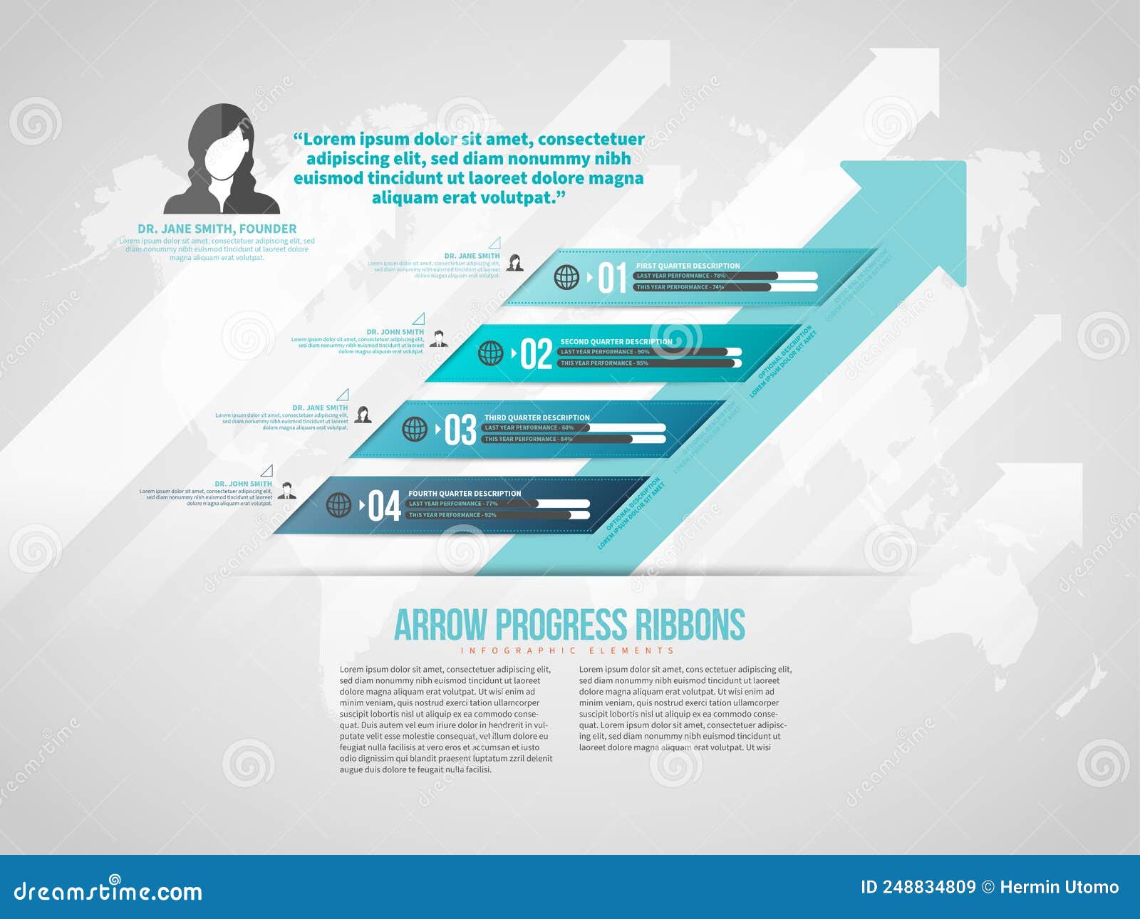 Arrow Progress Ribbons Infographic Stock Vector - Illustration of shape ...