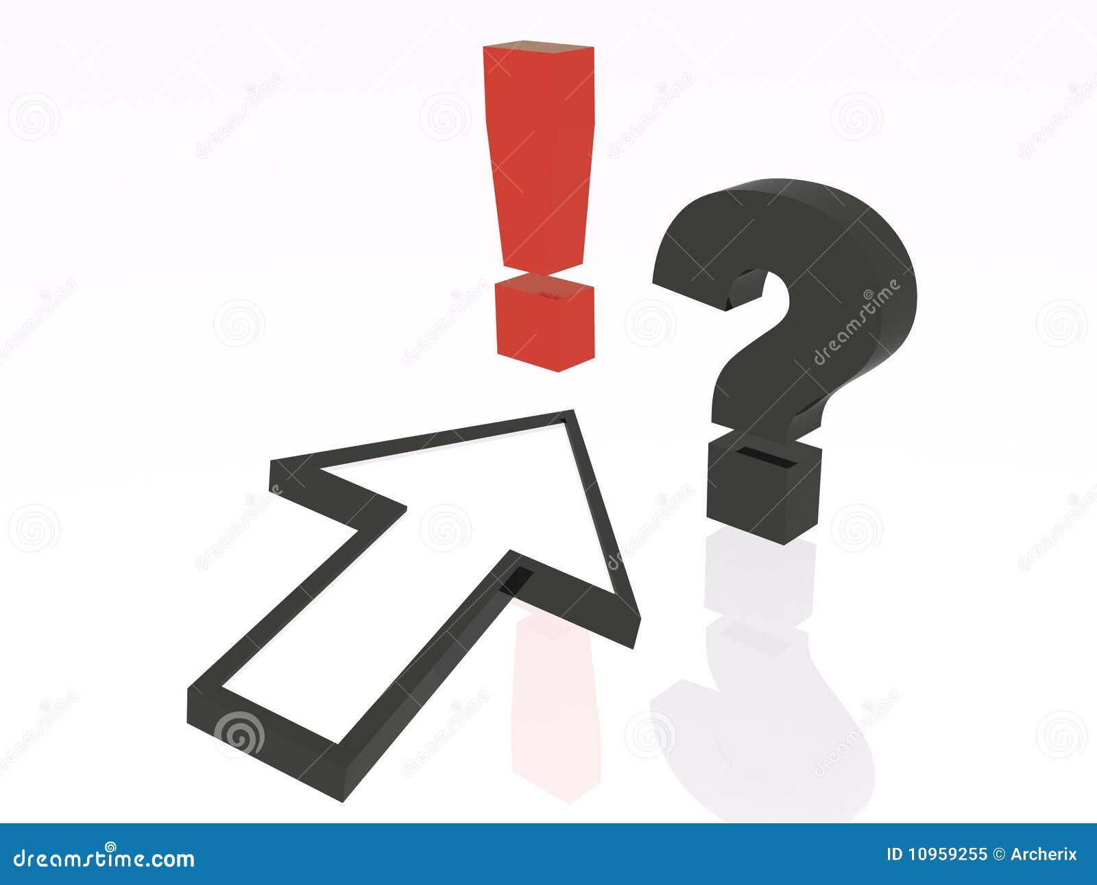 Arrow, Question and Exclamation Marks Stock Illustration - Illustration ...