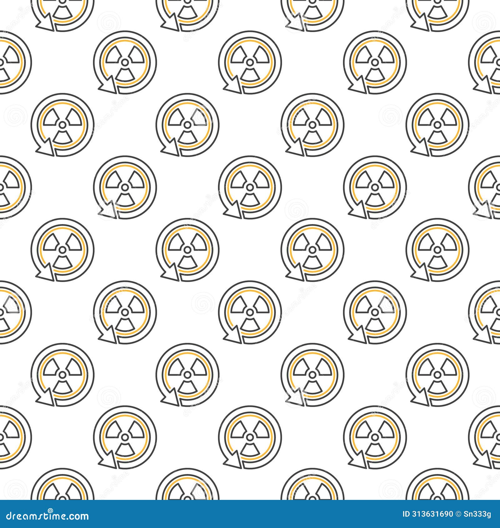 Arrow with Radiation Vector Danger Zone Thin Line Seamless Pattern ...
