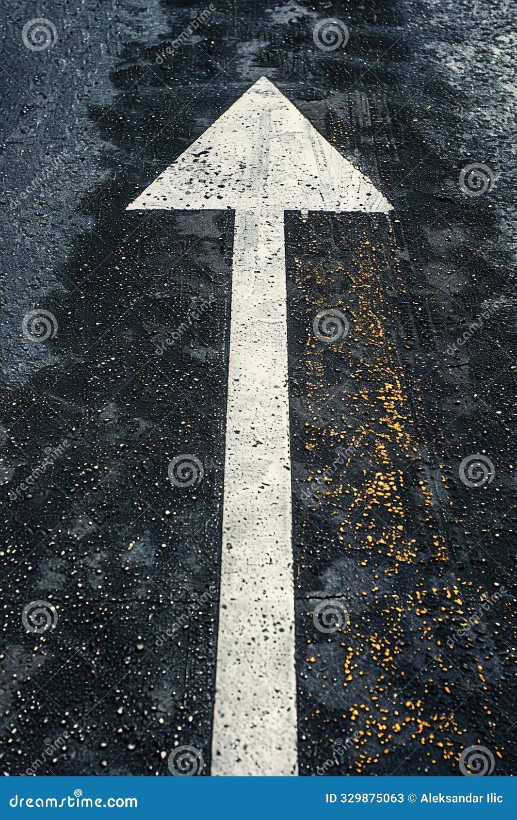 Arrow on the Raod. Top View Composition. Generative Ai Stock Image ...