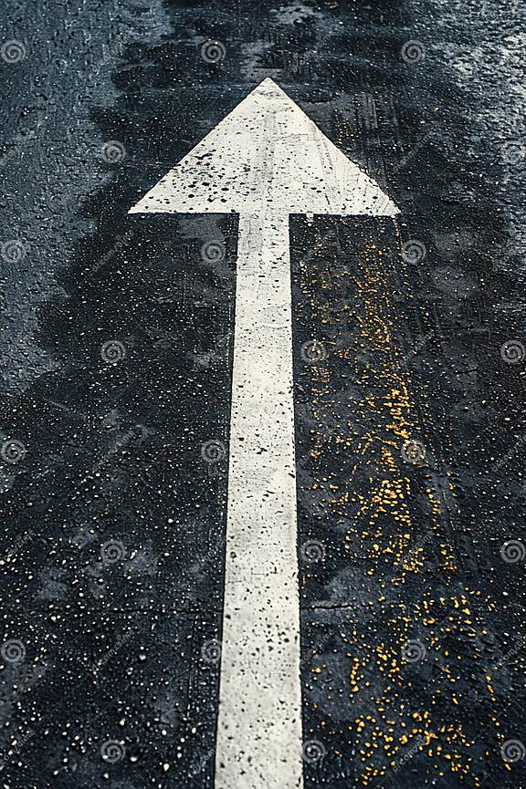 Arrow on the Raod. Top View Composition. Generative Ai Stock Image ...