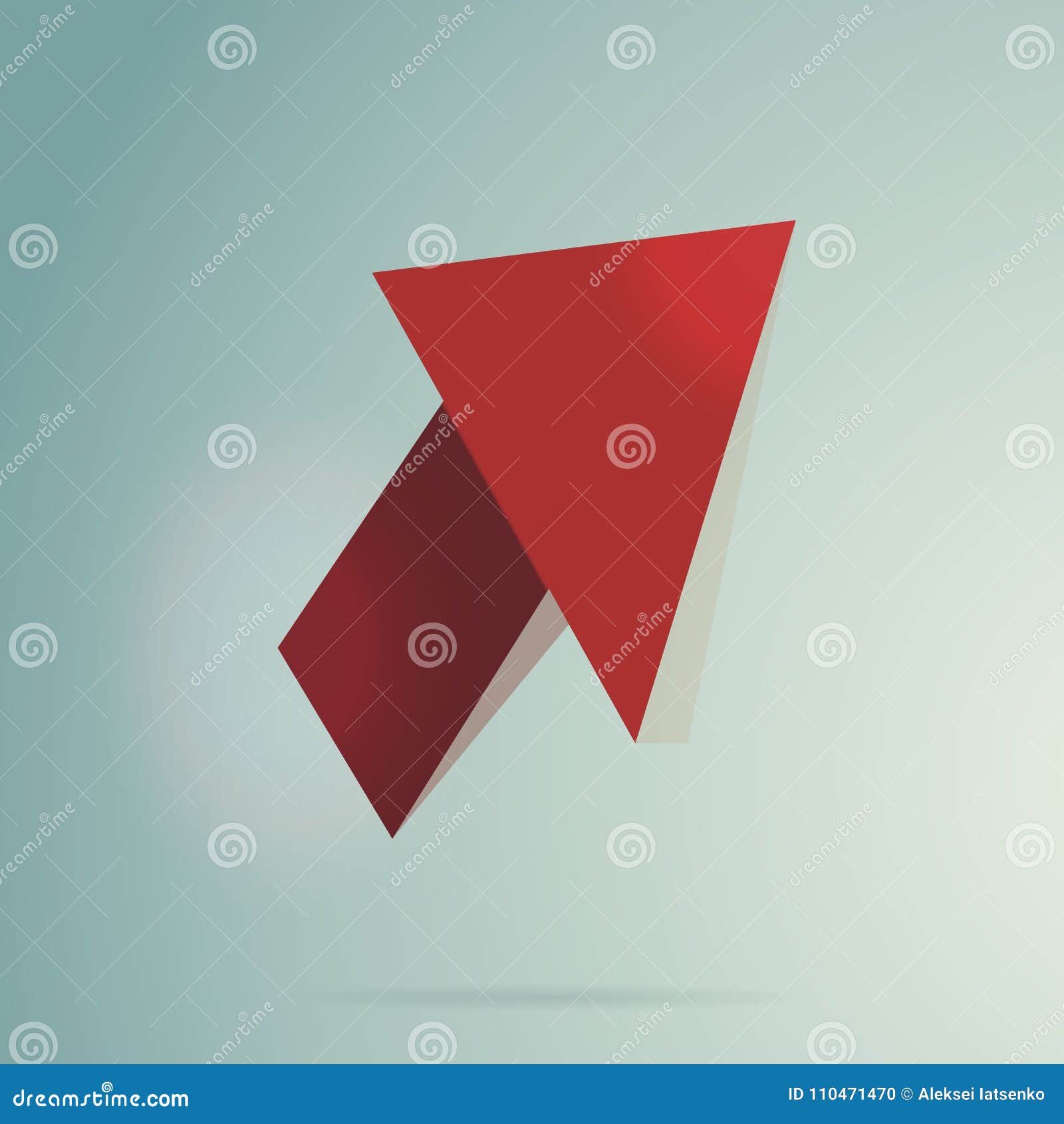 Arrow Red 3d Cursor Icon Vector Illustration Stock Vector ...