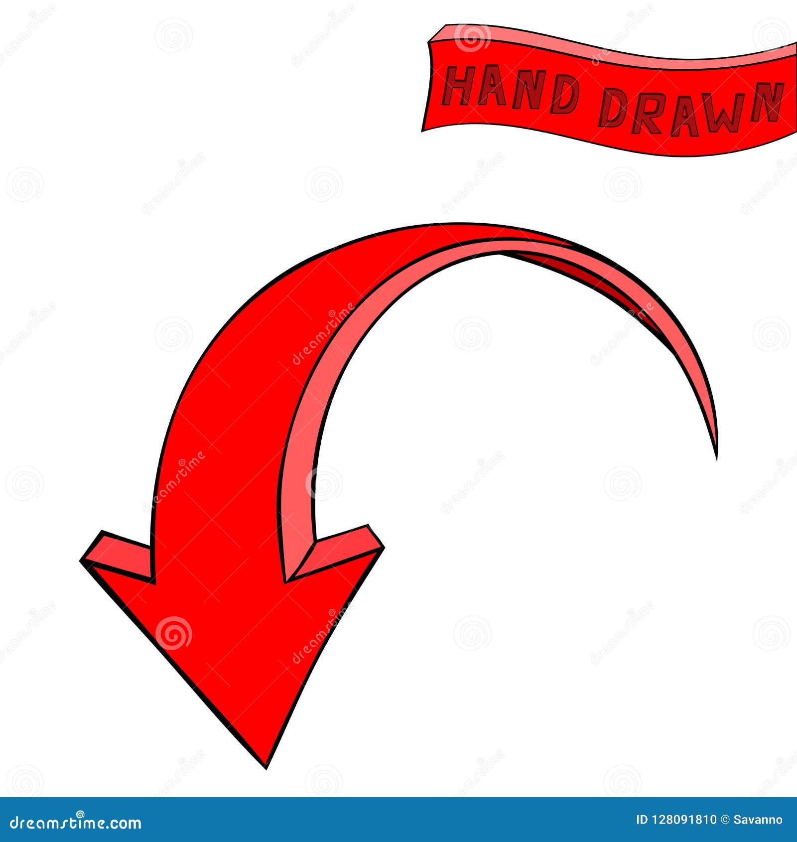 Arrow. Red Down sign stock vector. Illustration of graphic - 128091810