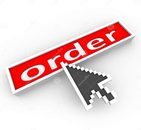 Arrow on Red Order Button stock illustration. Illustration of ...