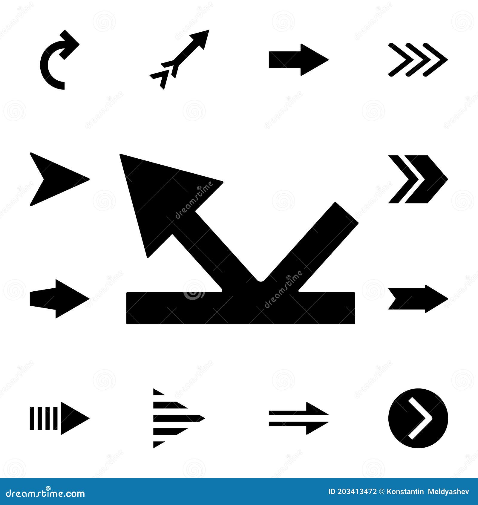 Arrow, Reflection Flat Vector Icon in Arrows Pack Stock Illustration ...