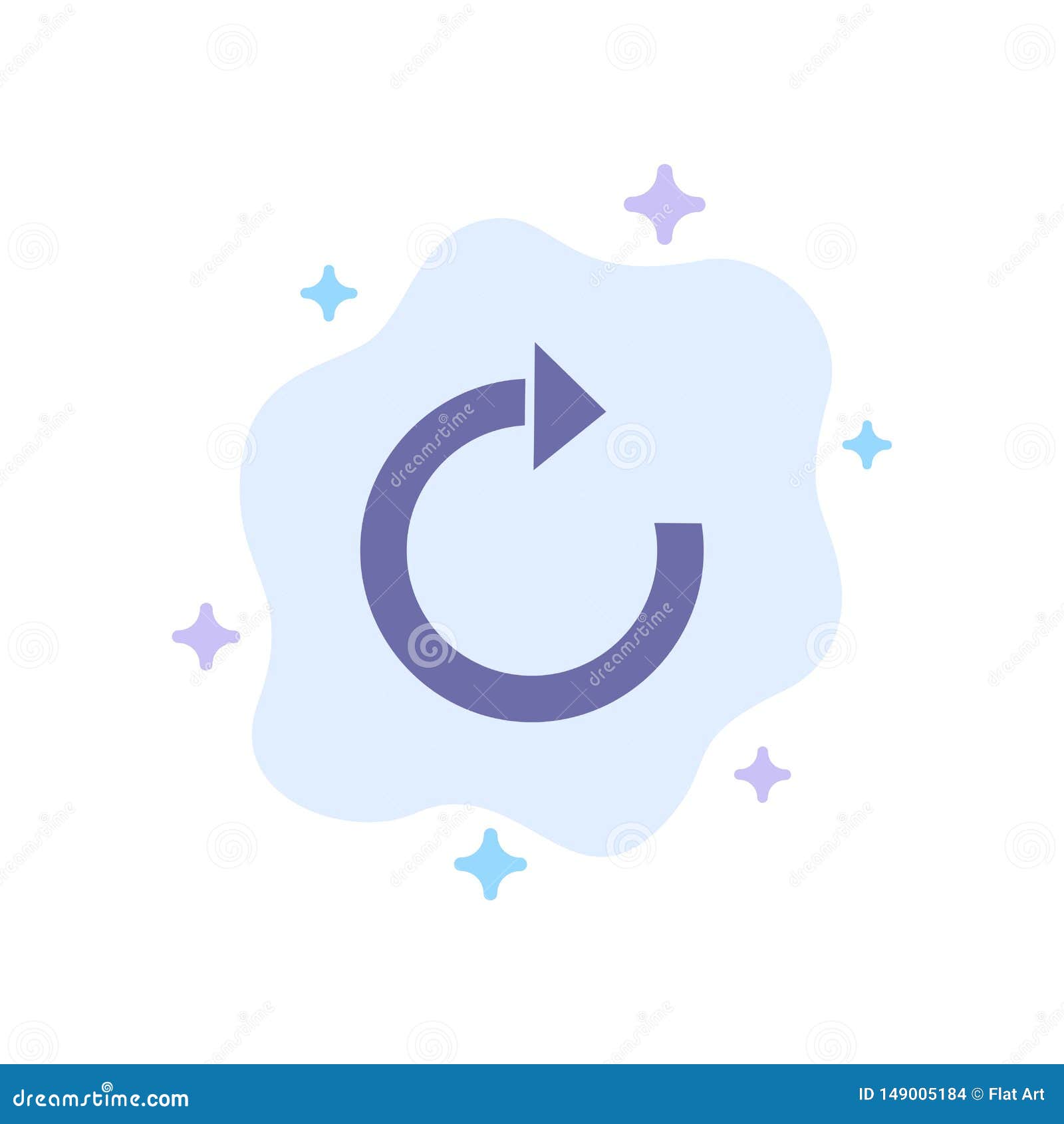 Arrow, Restore, Refresh Blue Icon on Abstract Cloud Background Stock ...