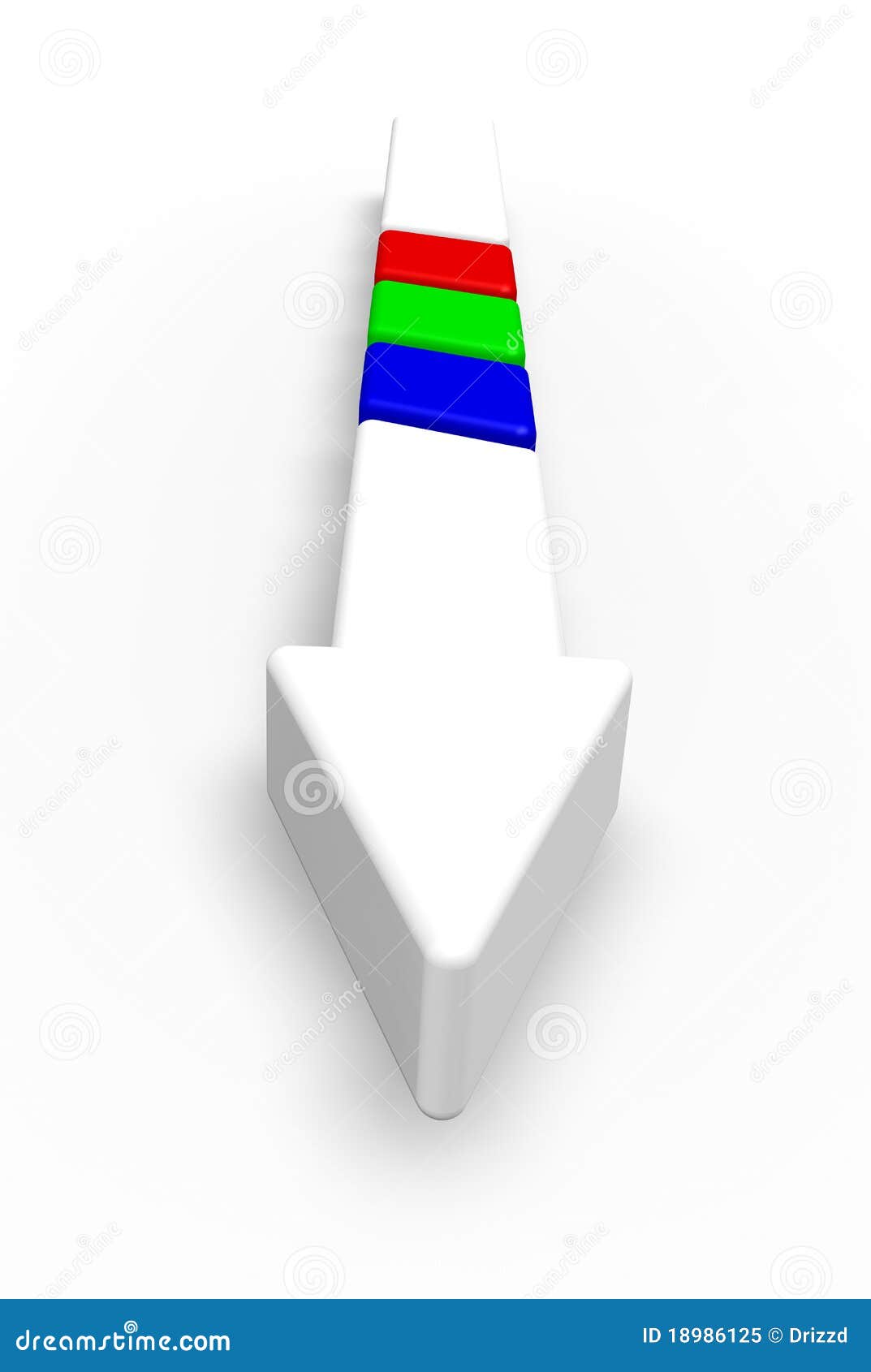 Arrow with rgb stripes stock illustration. Illustration of pointer ...