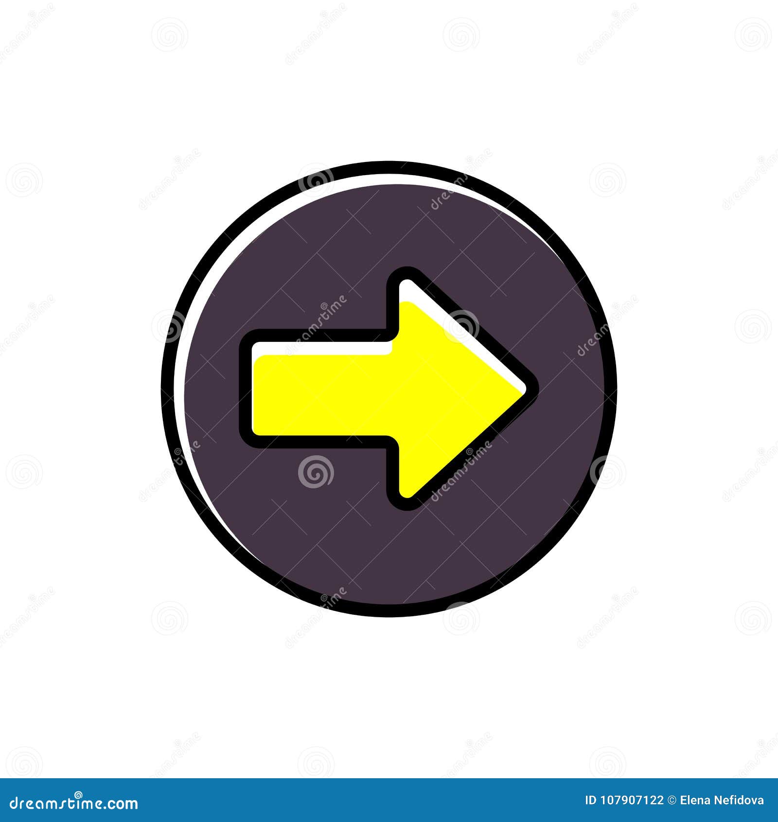 Arrow right button icon stock vector. Illustration of menu - 107907122