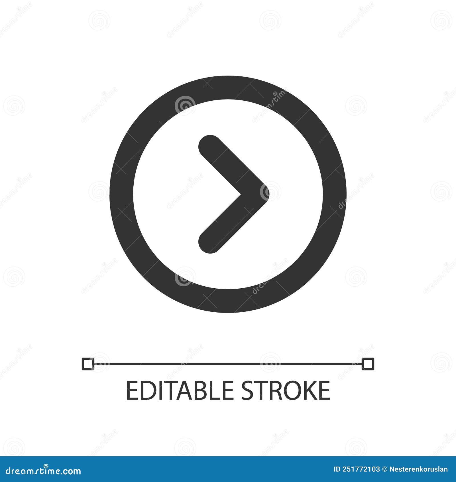 Arrow Right Button Pixel Perfect Linear Ui Icon Stock Vector ...