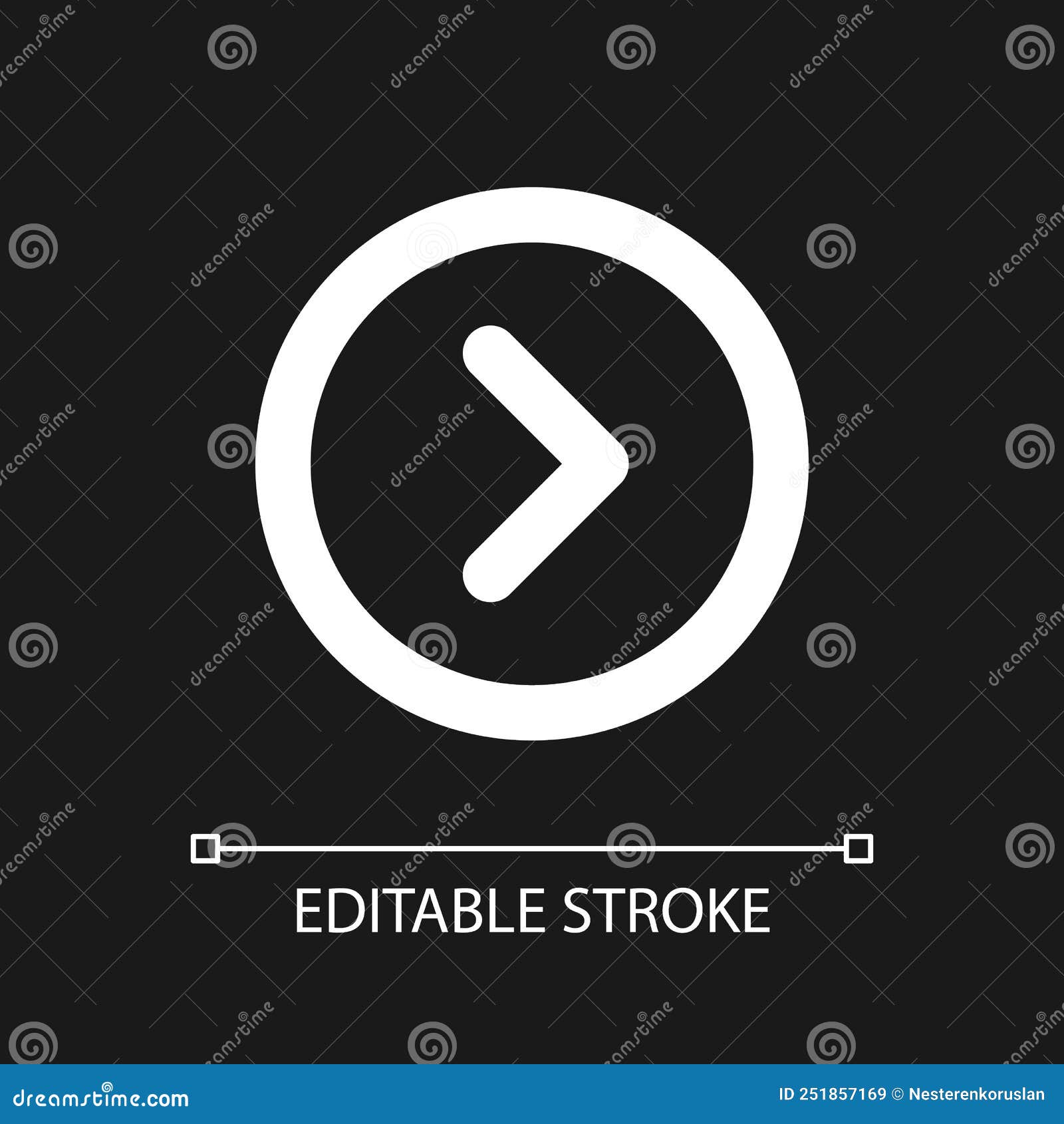 Arrow Right Button Pixel Perfect White Linear Ui Icon for Dark Theme ...