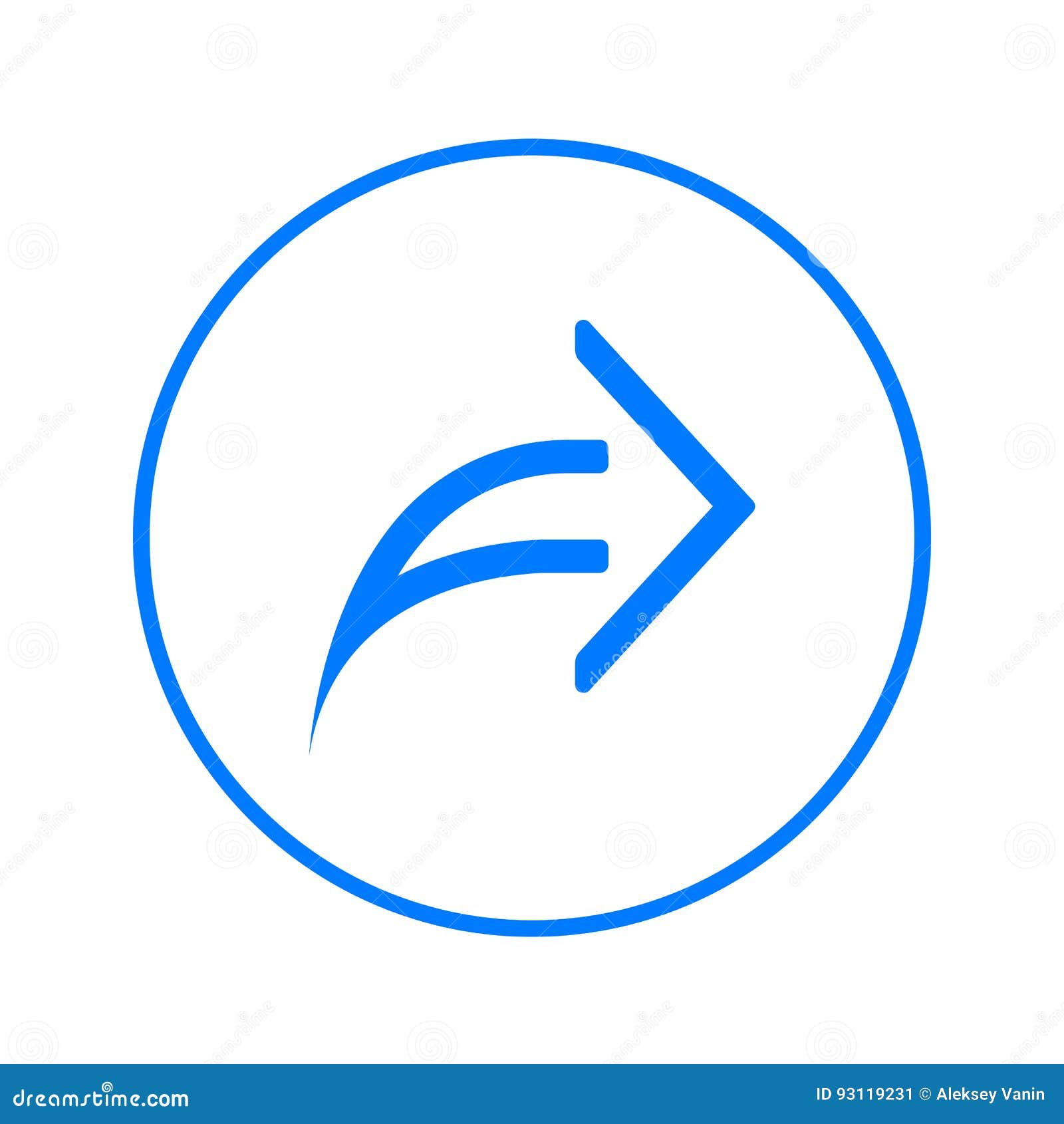 Arrow Right, Forward Circular Line Icon. Round Colorful Sign. Share ...