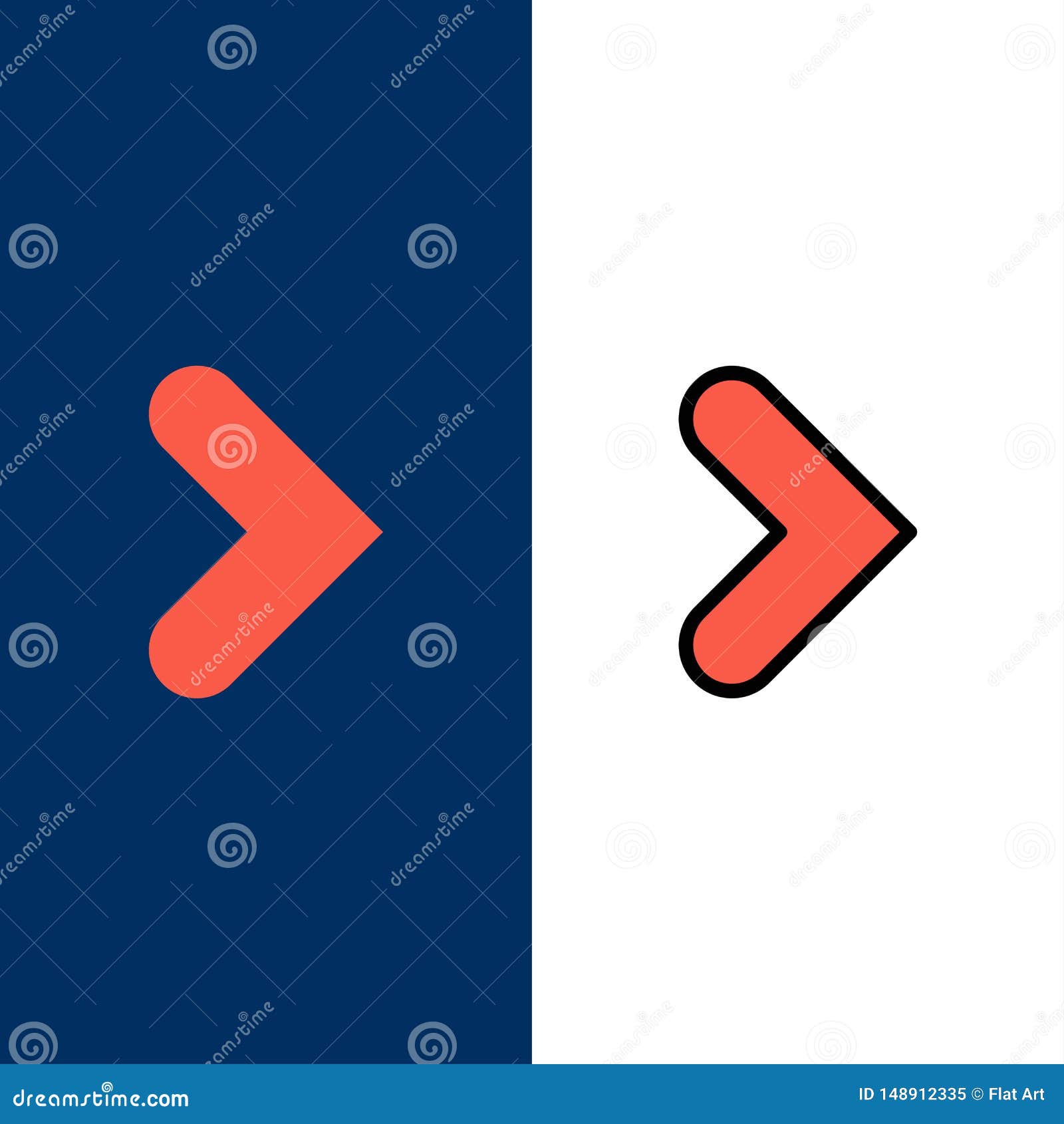 Arrow, Right, Forward, Direction Icons. Flat and Line Filled Icon Set ...