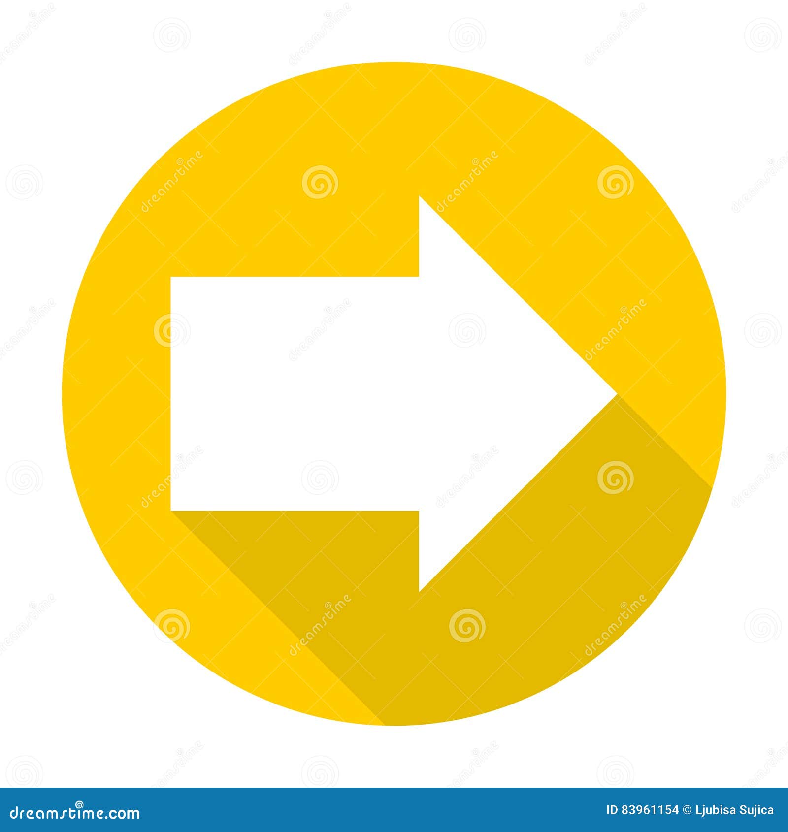 Arrow Right Icon with Long Shadow Stock Vector - Illustration of ...