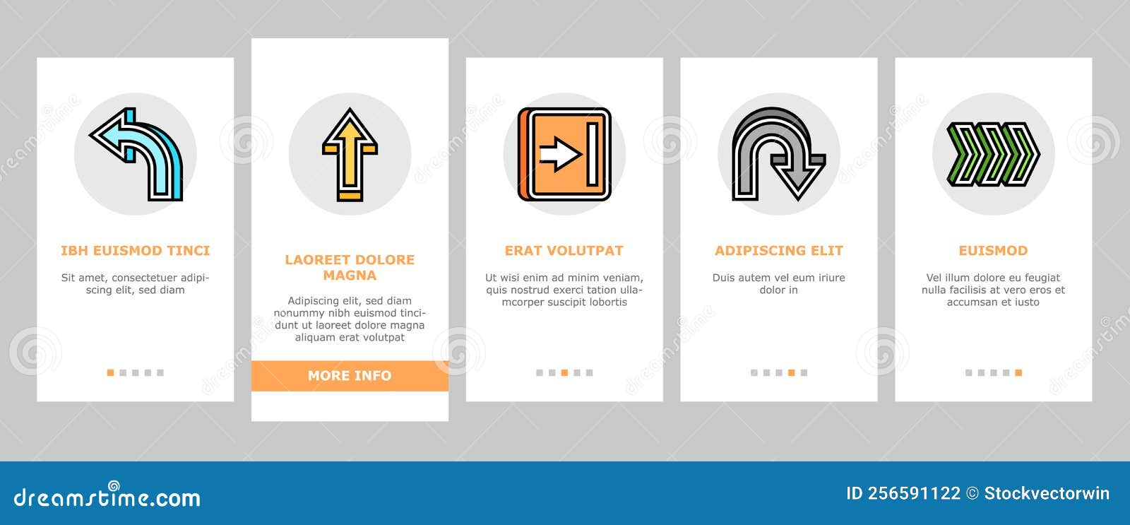 Arrow Right Next Sign Up Onboarding Icons Set Vector Stock Vector - Illustration of button ...