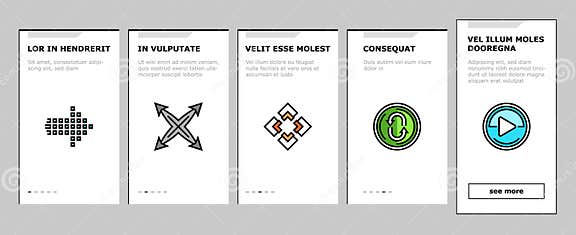 Arrow Right Next Sign Up Onboarding Icons Set Vector Stock Illustration ...