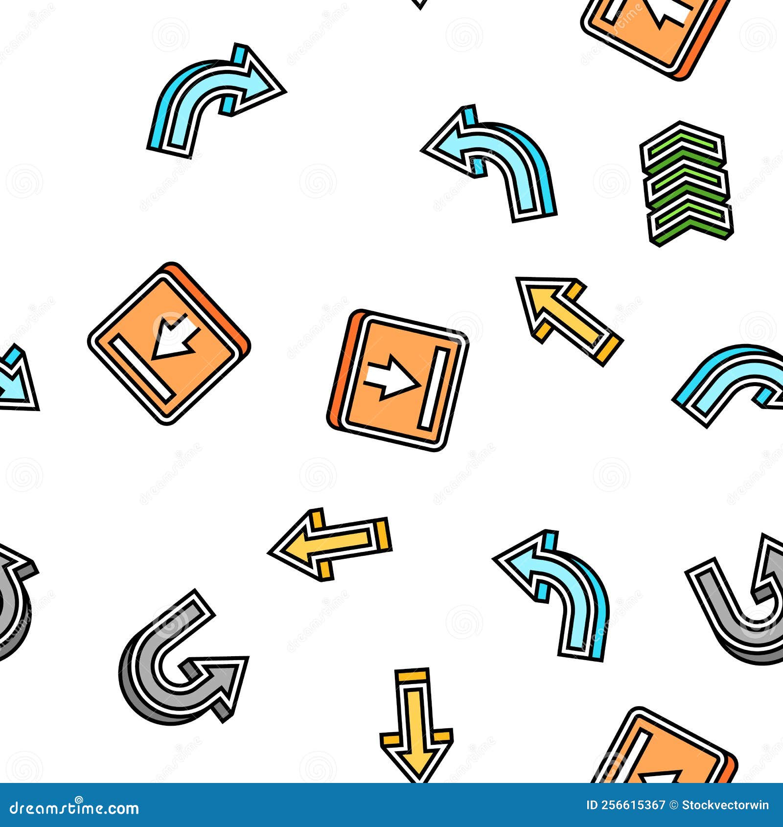 Arrow Right Next Sign Up Vector Seamless Pattern Stock Illustration ...