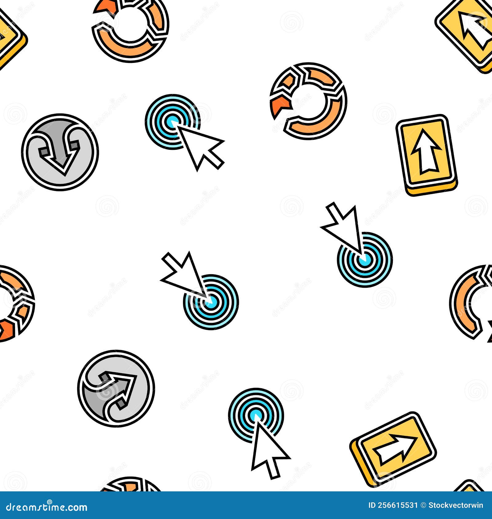 Arrow Right Next Sign Up Vector Seamless Pattern Stock Vector ...