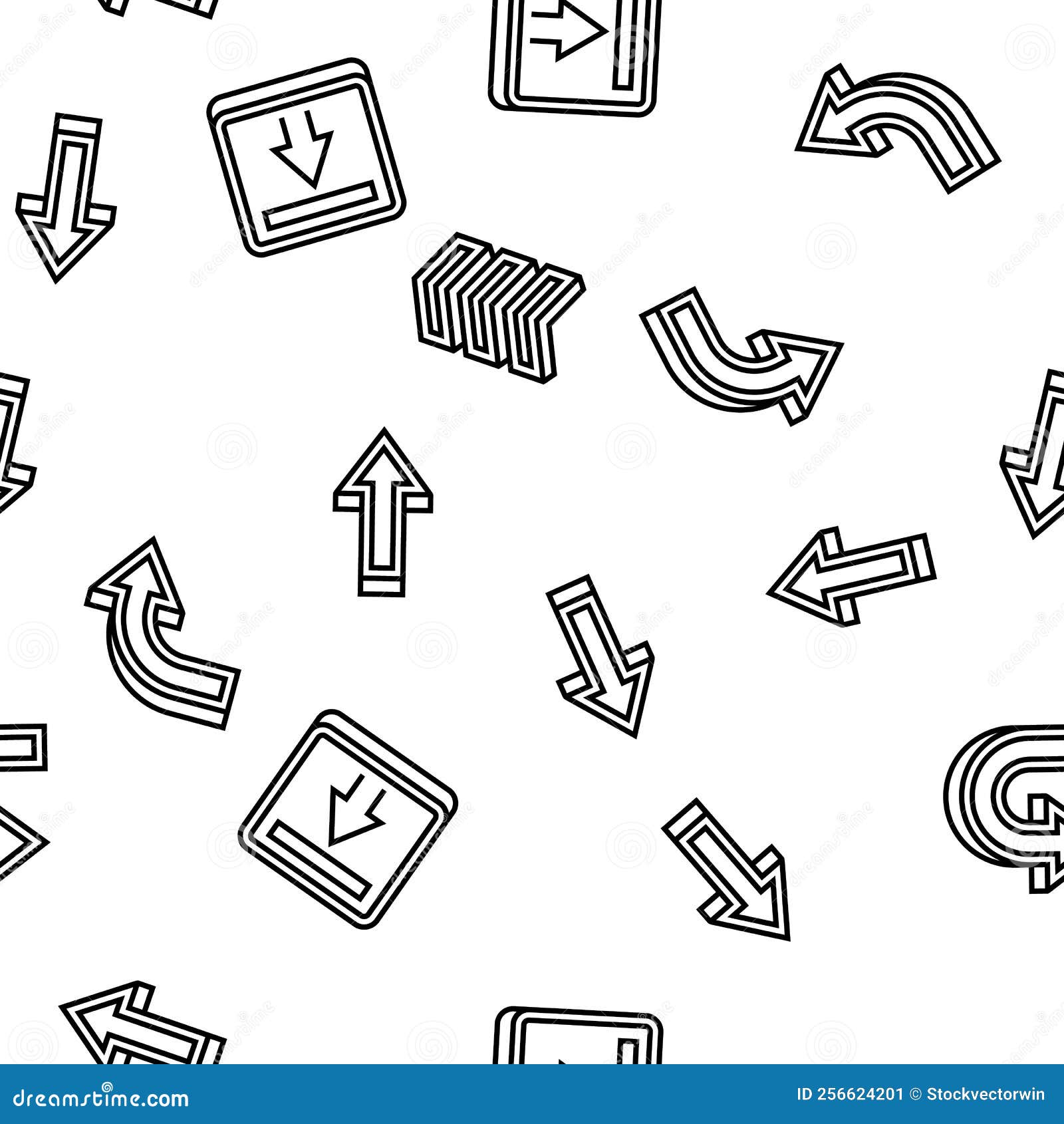 Arrow Right Next Sign Up Vector Seamless Pattern Stock Illustration ...