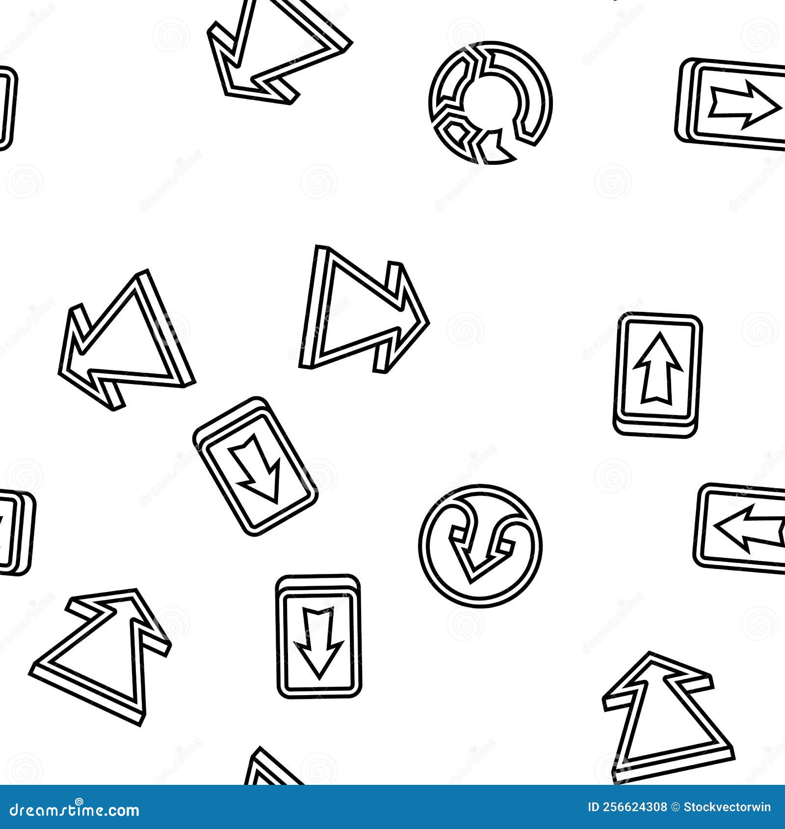 Arrow Right Next Sign Up Vector Seamless Pattern Stock Illustration ...