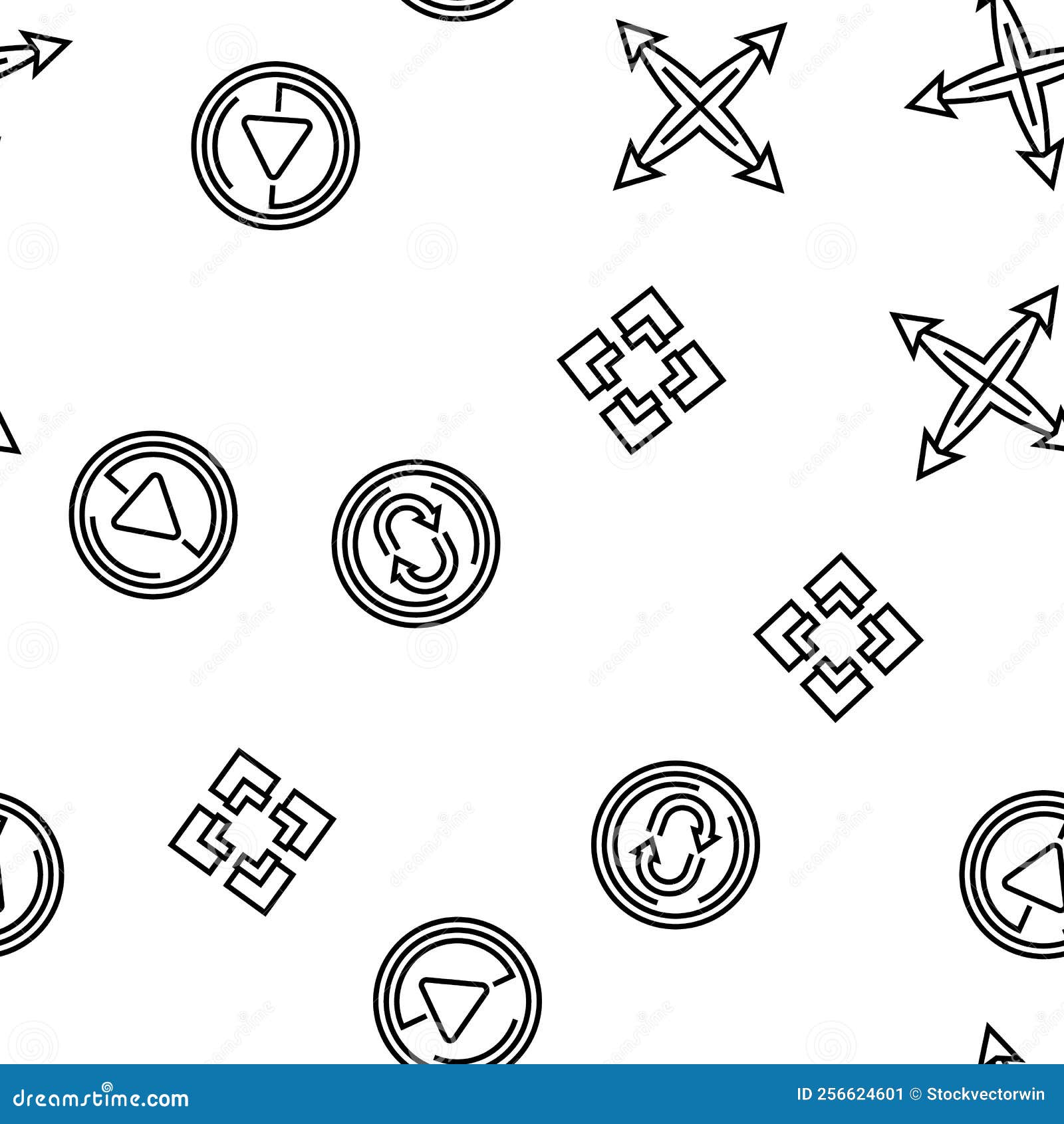 Arrow Right Next Sign Up Vector Seamless Pattern Stock Vector ...