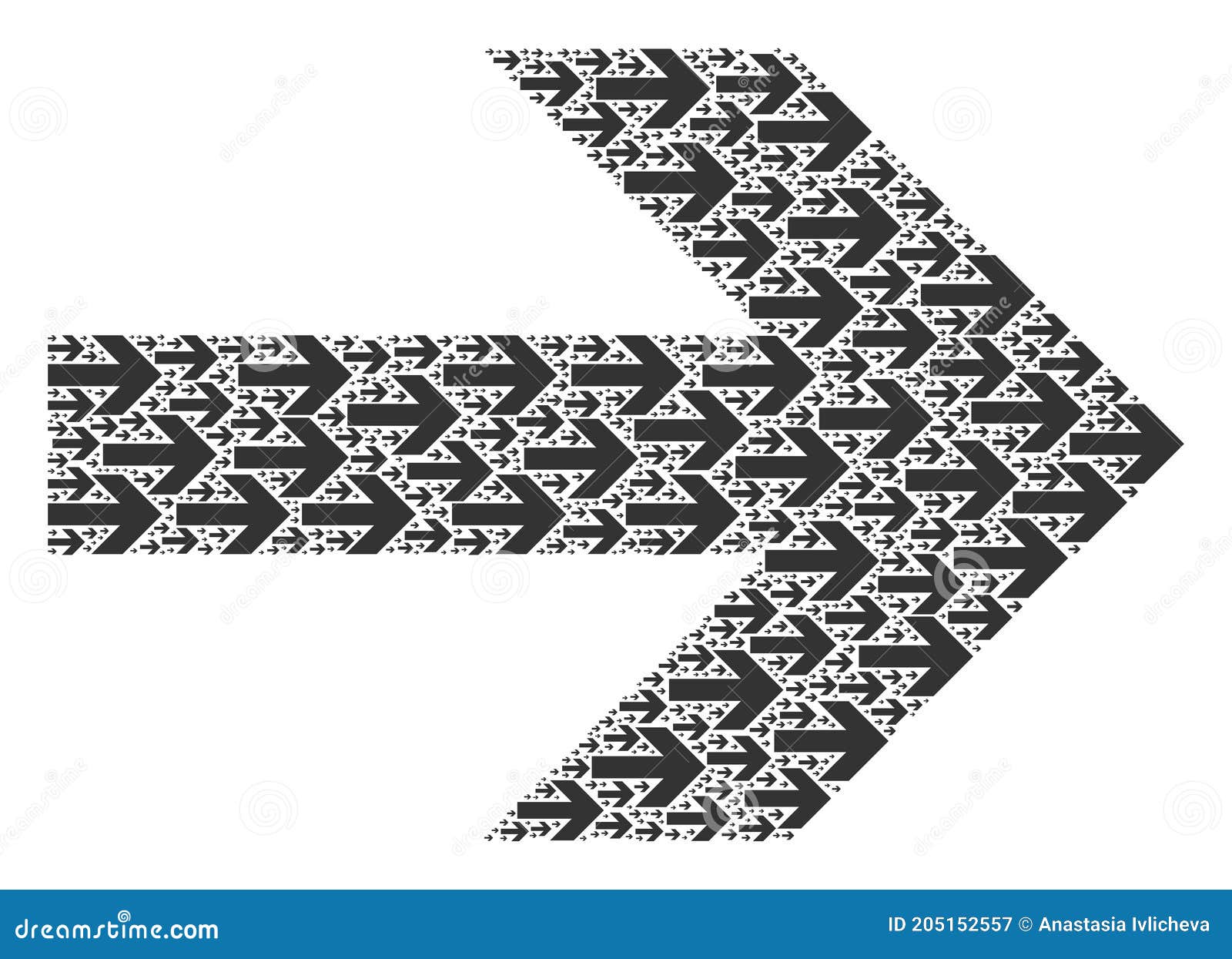 Arrow Right Recursion Collage of Itself Items Stock Vector ... Arrow Right Recursion Collage of Itself Items Stock Vector ...
