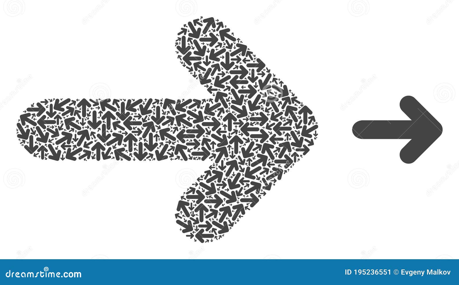 Arrow Right Recursion Collage of Self Items Stock Vector - Illustration ...