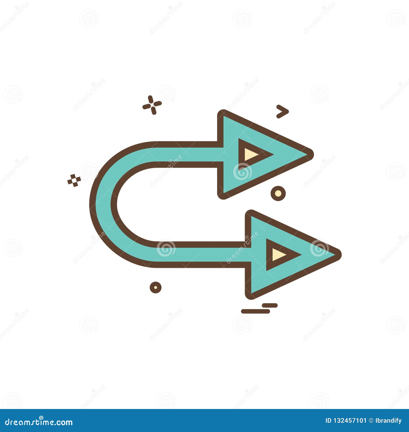 Arrow Right Same Two Way Icon Vector Design Stock Vector - Illustration ...