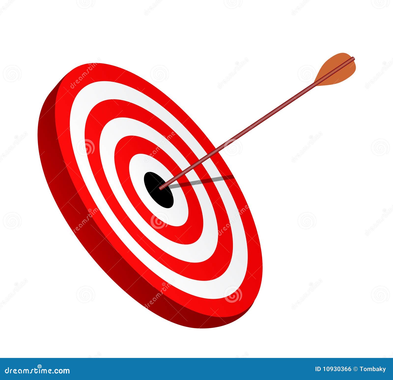 Arrow right on the target stock vector. Illustration of point - 10930366