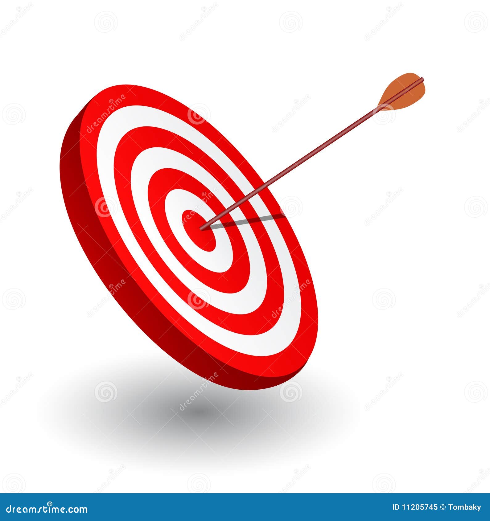 Arrow right on the target stock vector. Illustration of play - 11205745