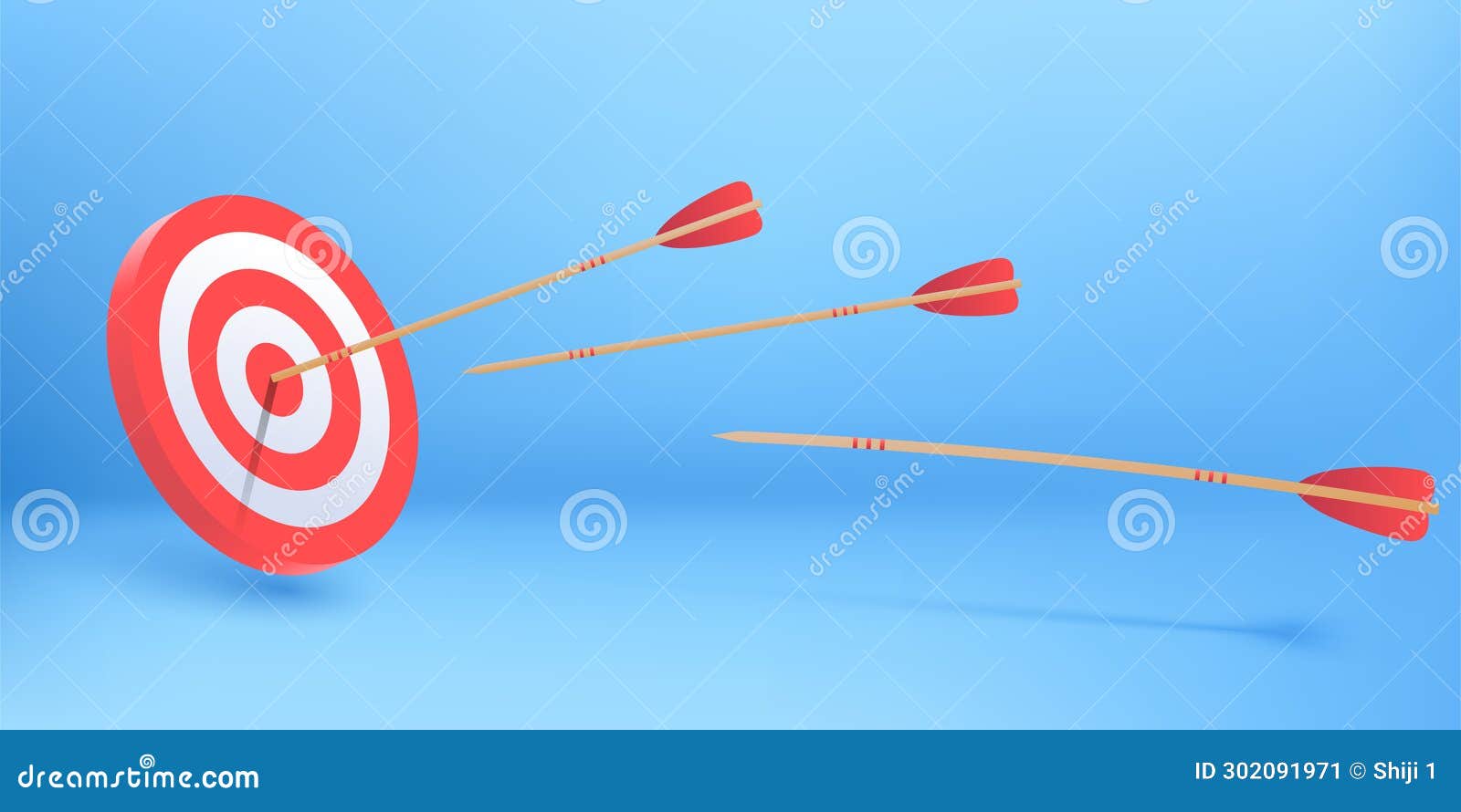 Arrow Right into the Target Target Board 3d Illustration Stock Vector ...