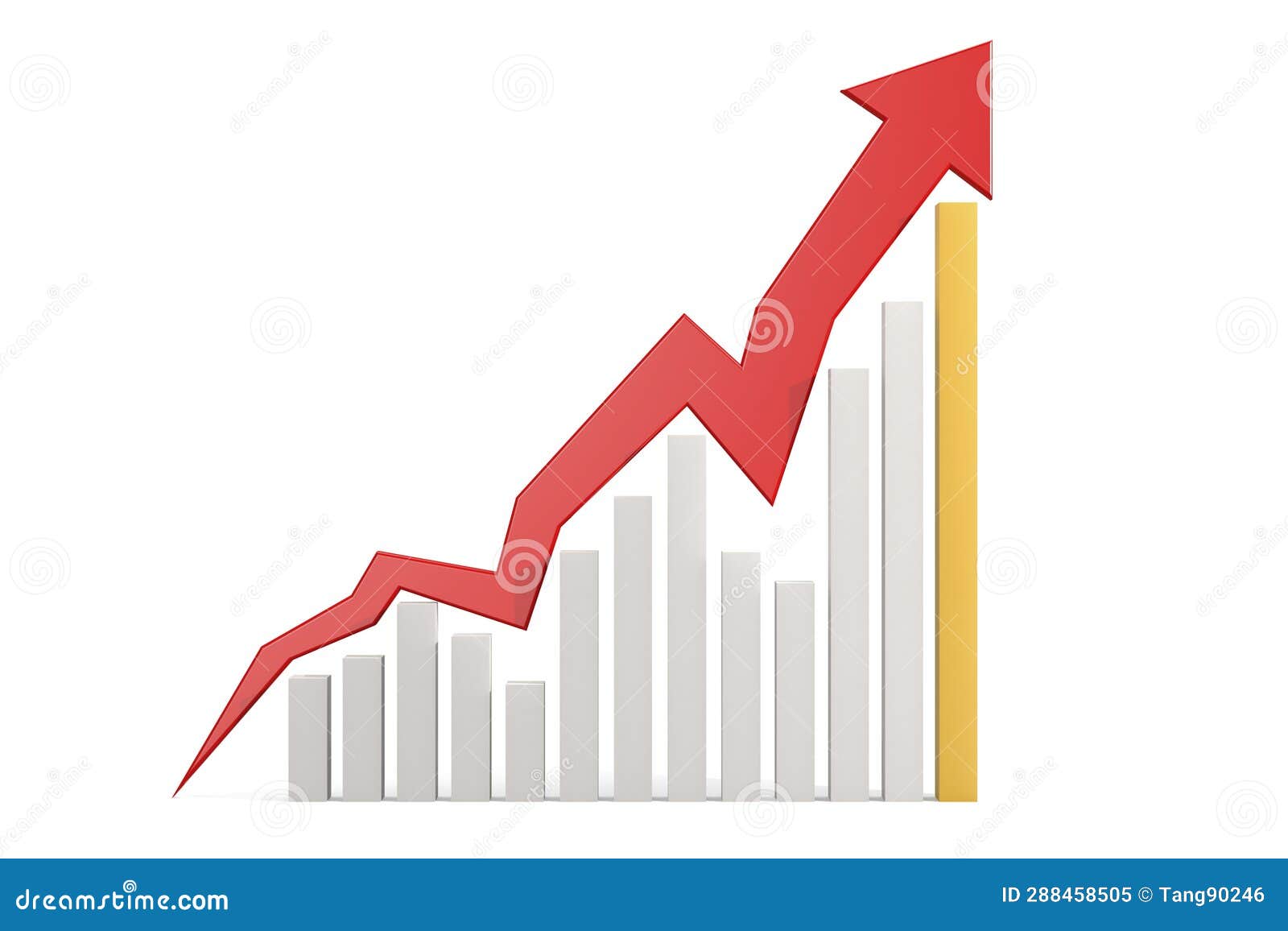Arrow and Rising Graph Isolated Stock Illustration - Illustration of ...