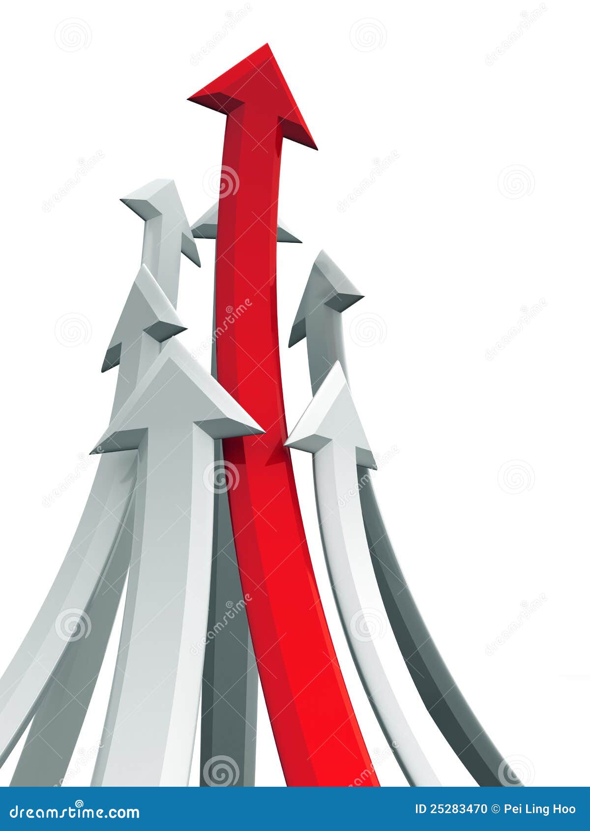 Arrow Rising Toward Same Direction Success Concept Stock Illustration ...